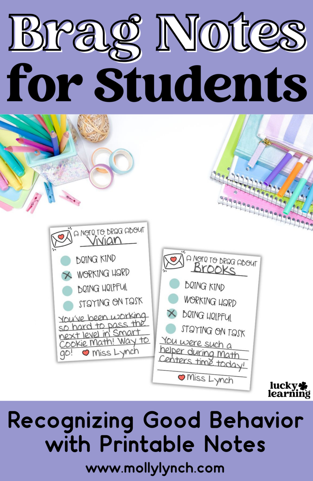 Brag Notes: Recognizing Good Behavior | Lucky Learning with Molly Lynch